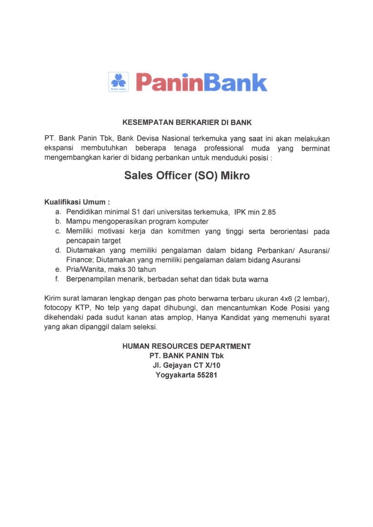 PT Bank Panin Tbk. – Portal Alumni Universitas Gadjah Mada
