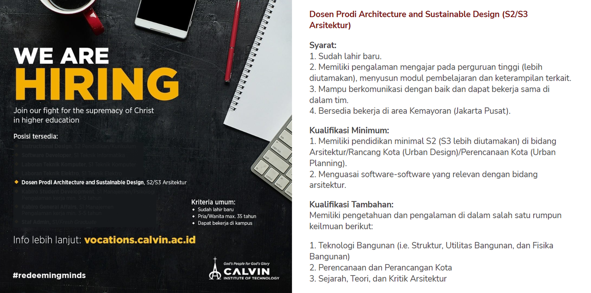 Calvin Institute of Technology – Portal Alumni Universitas Gadjah Mada