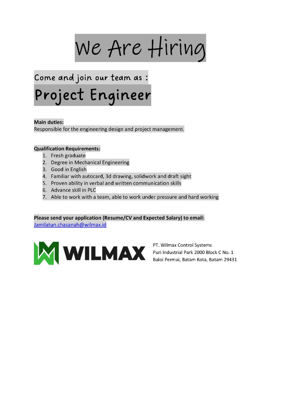 PT Wilmax Control Systems – Portal Alumni Universitas Gadjah Mada