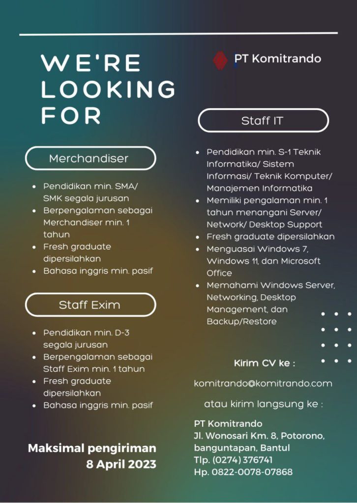 PT Komitrando Emporio – Portal Alumni Universitas Gadjah Mada