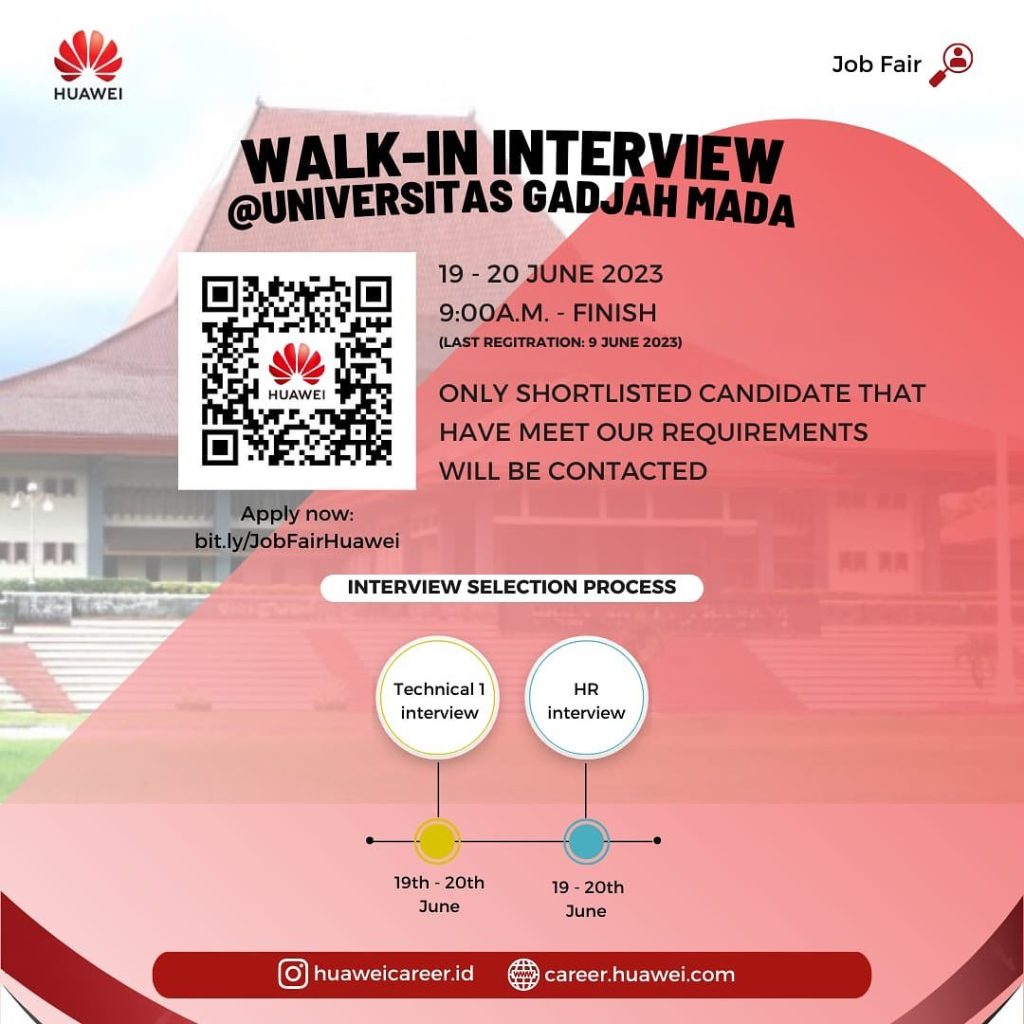 Walk-In Interview Huawei Indonesia – Portal Alumni Universitas Gadjah Mada