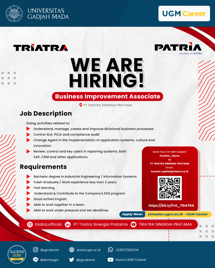 PT Triatra Sinergia Pratama – Portal Alumni Universitas Gadjah Mada