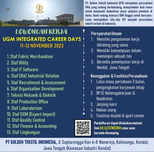 PT Golden Tekstil Indonesia – Portal Alumni Universitas Gadjah Mada