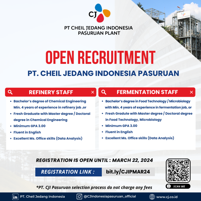 PT Cheil Jedang Indonesia – Portal Alumni Universitas Gadjah Mada
