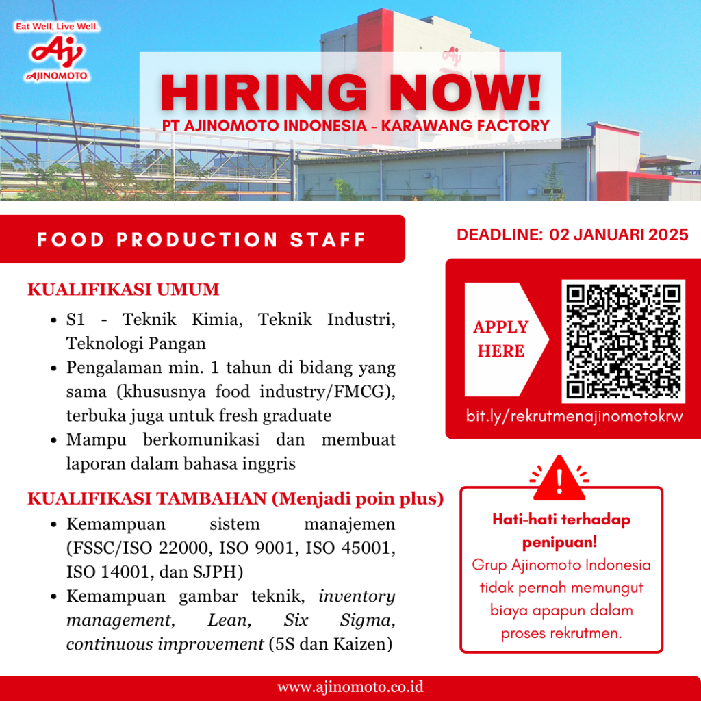 PT Ajinomoto Indonesia – Portal Alumni Universitas Gadjah Mada