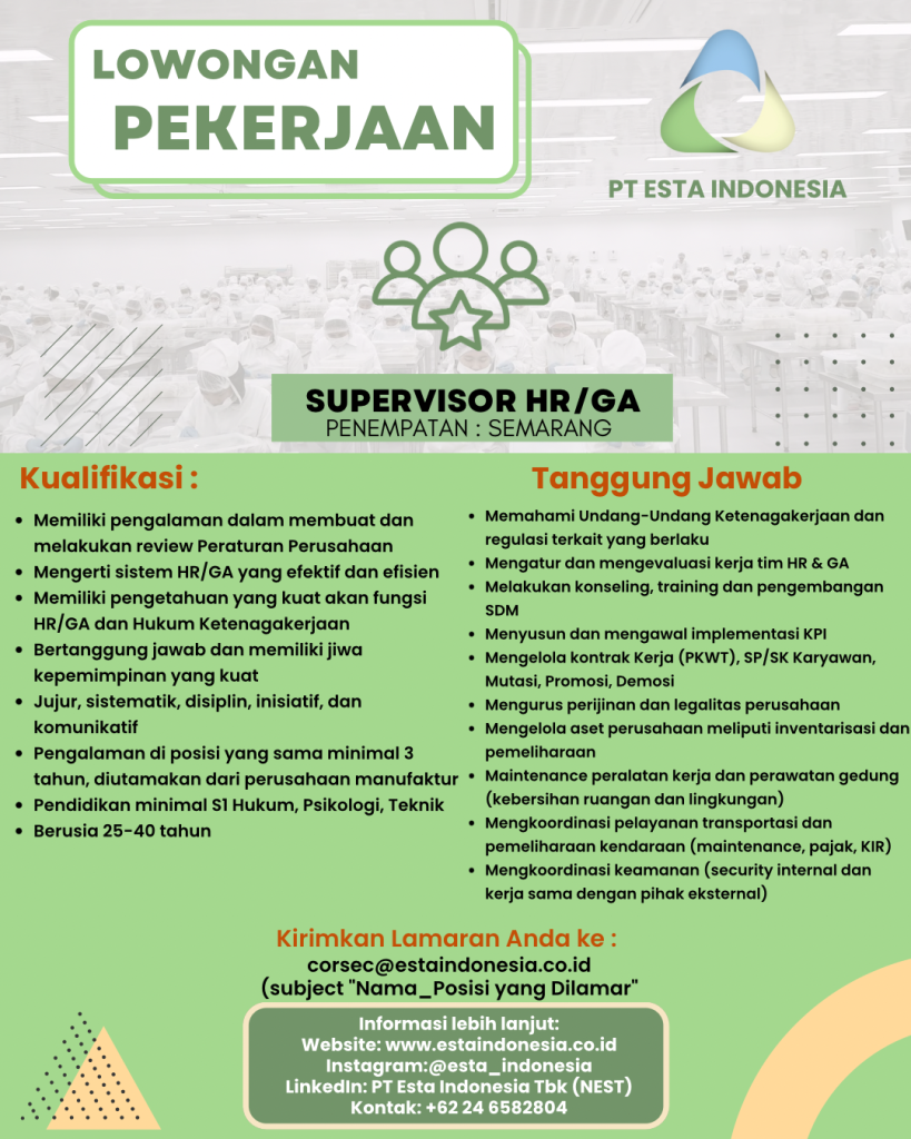 PT Esta Indonesia Tbk – Portal Alumni Universitas Gadjah Mada