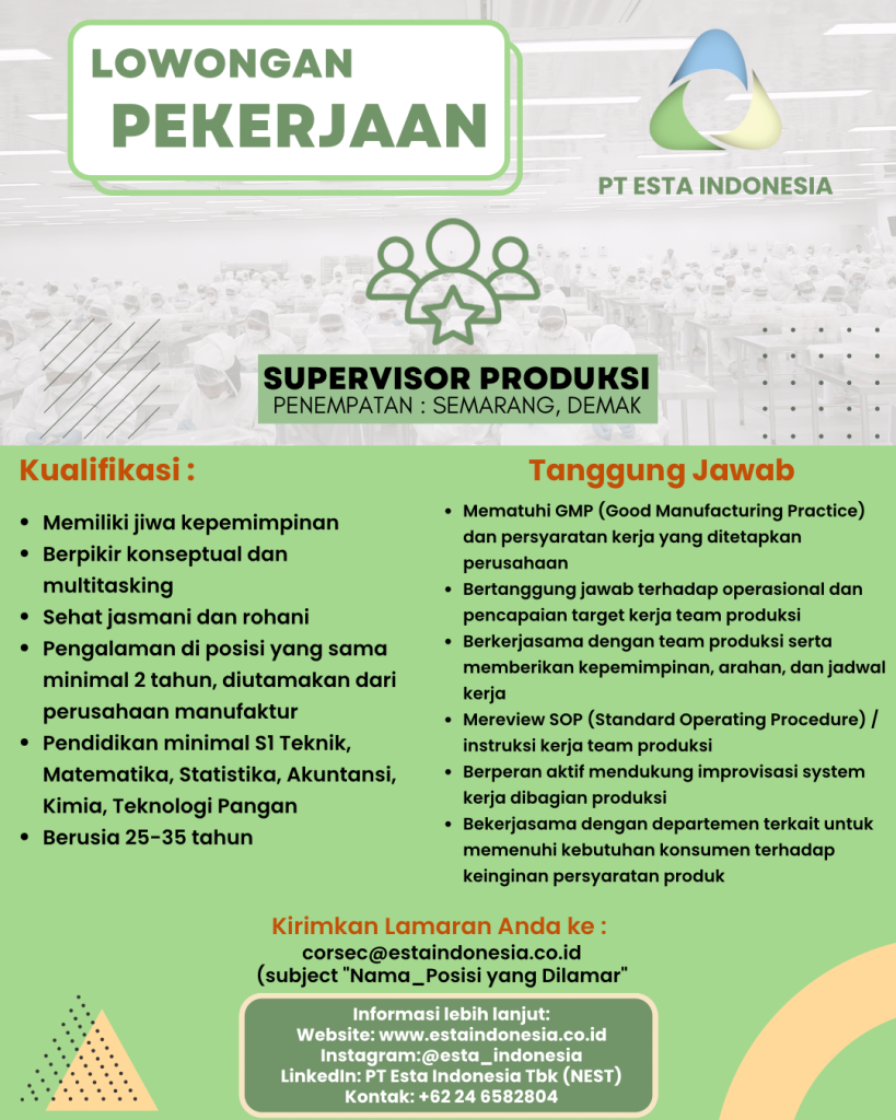 PT Esta Indonesia Tbk – Portal Alumni Universitas Gadjah Mada