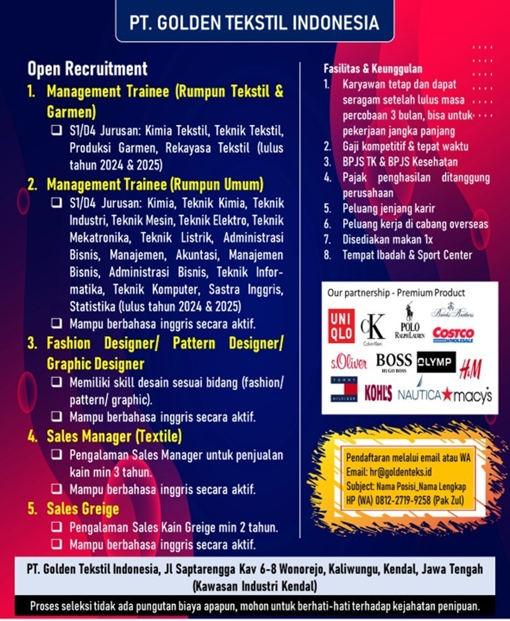 PT Golden Tekstil Indonesia – Portal Alumni Universitas Gadjah Mada
